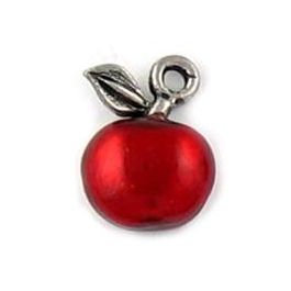 Wholesale Enameled Red Apple Charms.